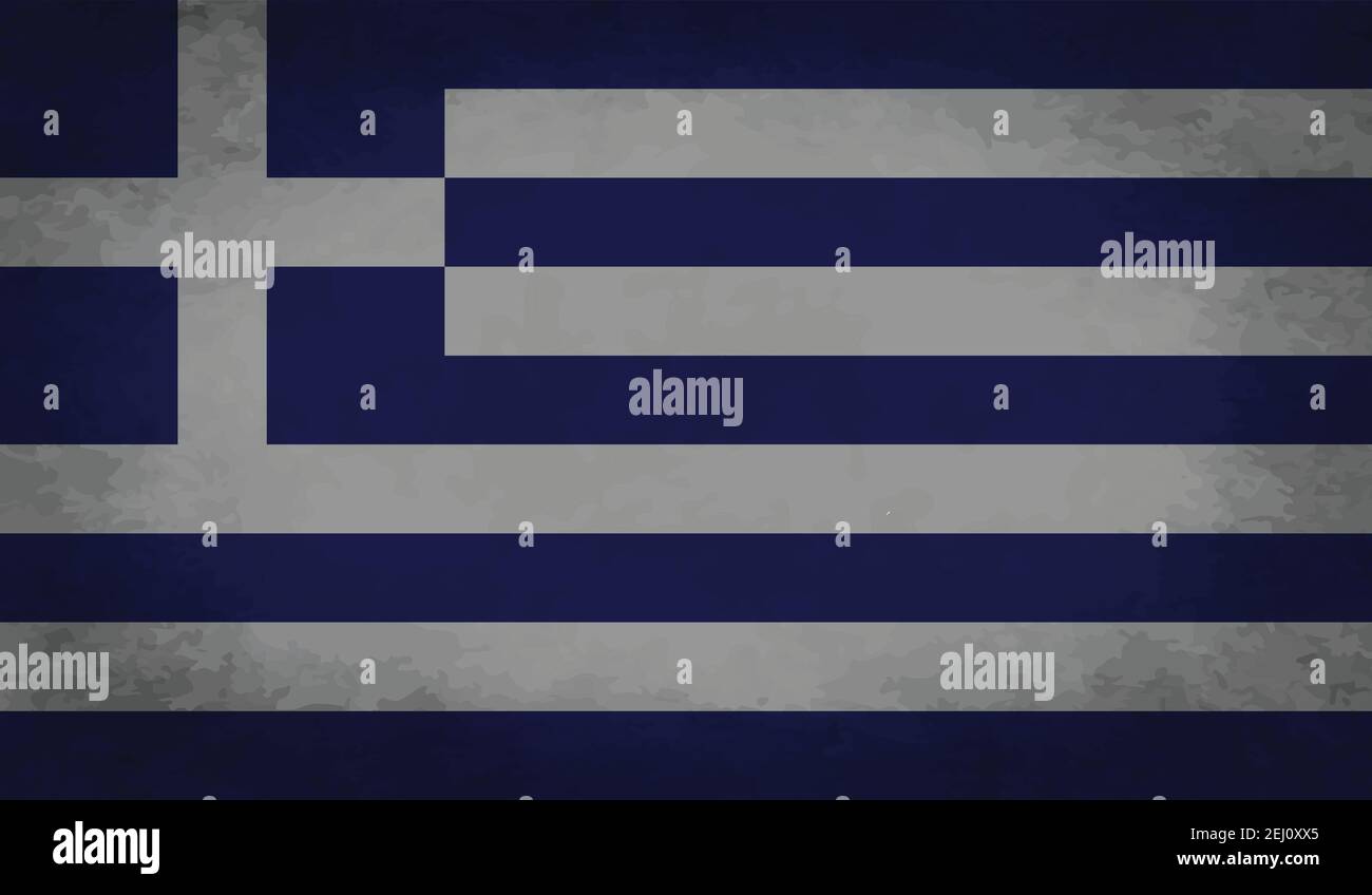 Greece flag with waving grunge texture. Vector background Stock Vector ...