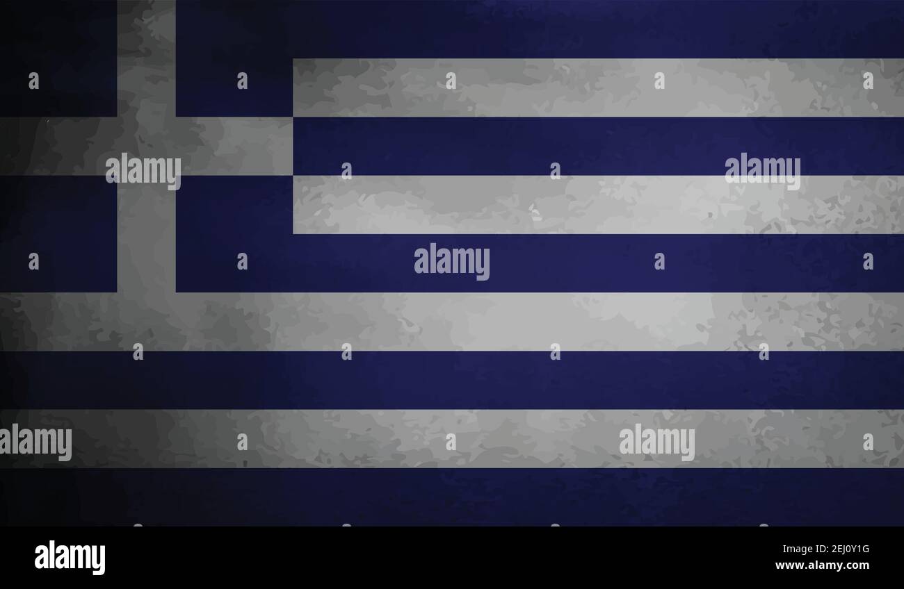 Greece flag with waving grunge texture. Vector background Stock Vector ...