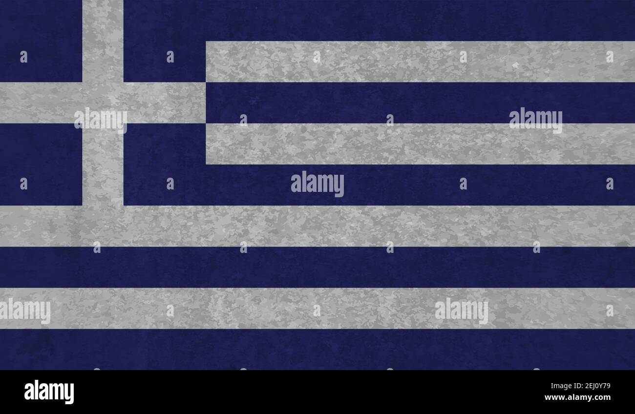 Greece flag with waving grunge texture. Vector background Stock Vector ...