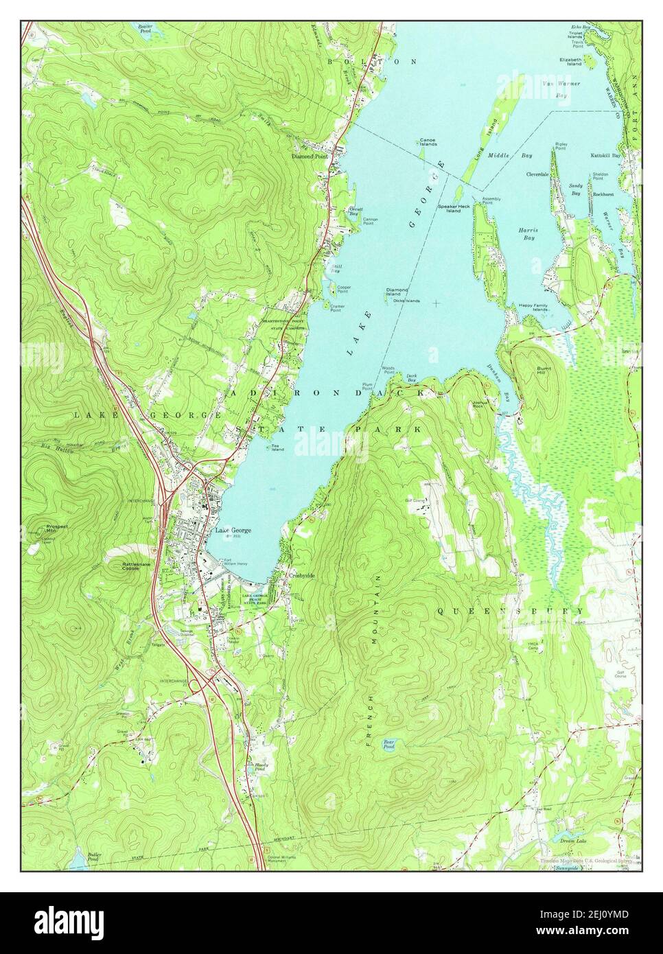 Lake George, New York, map 1966, 1:24000, United States of America by ...