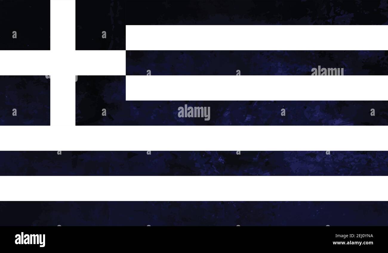 Greece flag with waving grunge texture. Vector background Stock Vector ...
