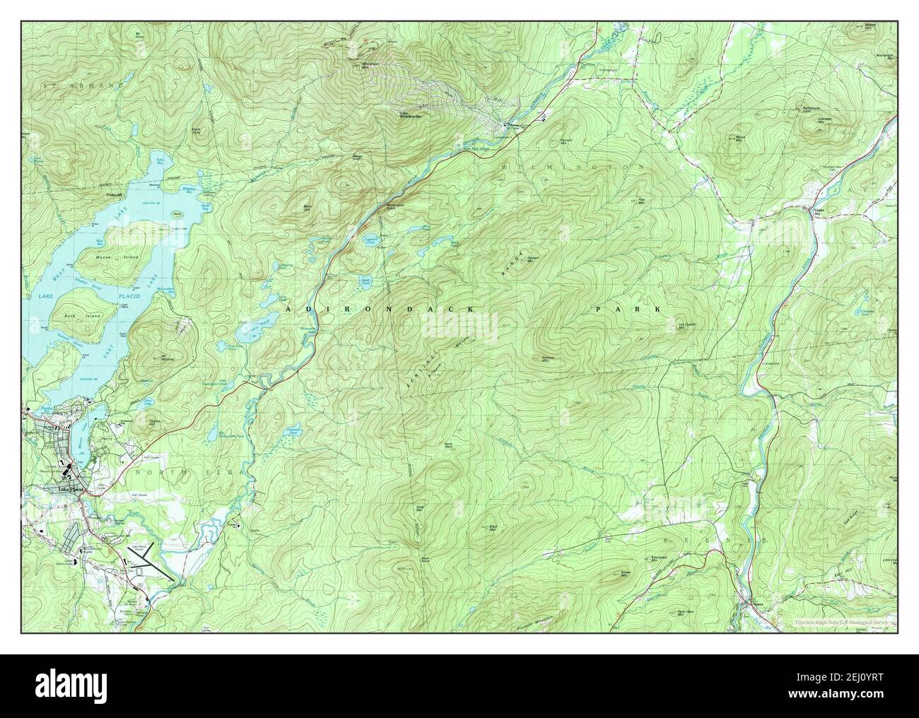 Lake placid new york map hi-res stock photography and images - Alamy