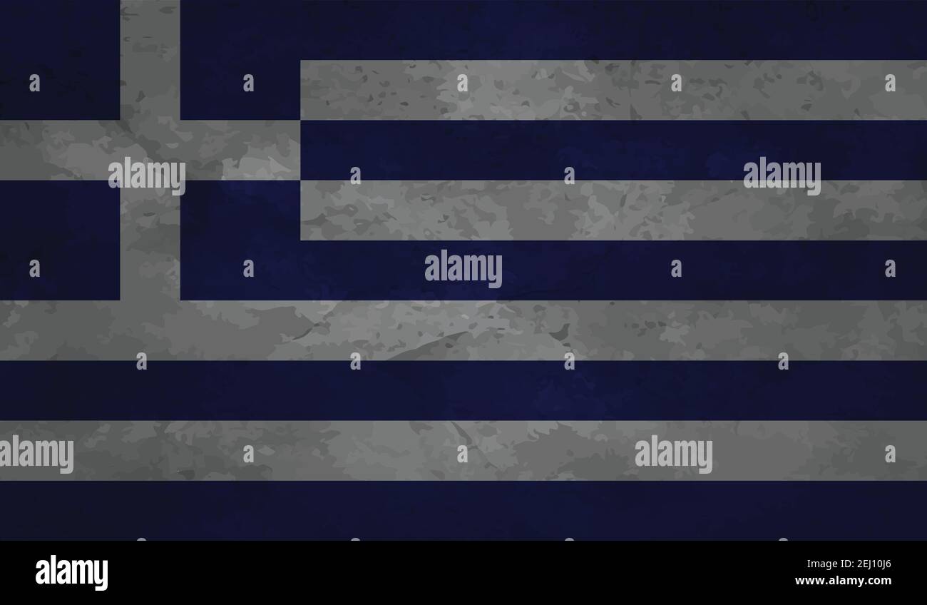 Greece flag with waving grunge texture. Vector background Stock Vector ...