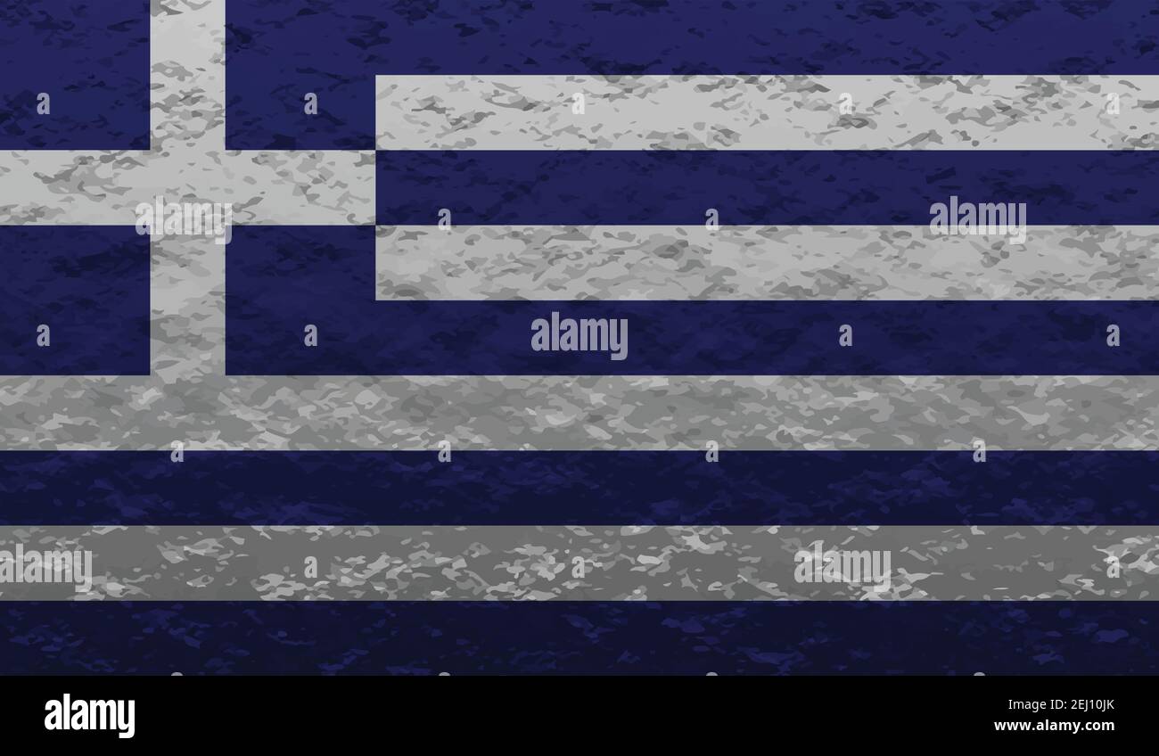 Greece flag with waving grunge texture. Vector background Stock Vector ...