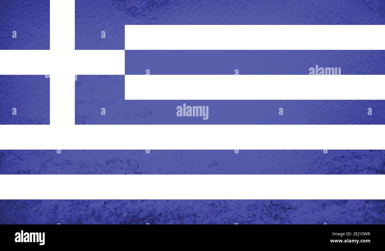 Greece flag with waving grunge texture. Vector background Stock Vector ...
