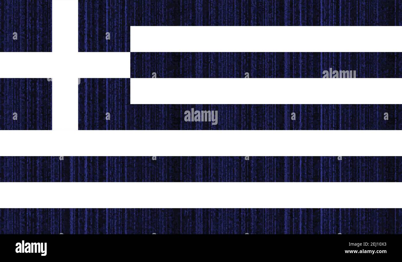 Greece flag with waving grunge texture. Vector background Stock Vector ...