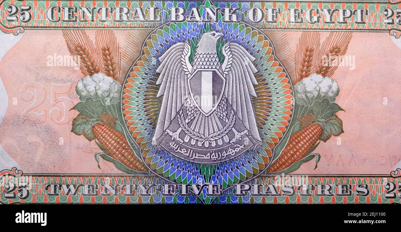 Egyptian quarter of a pound banknote 1977 , an old paper Egyptian ...