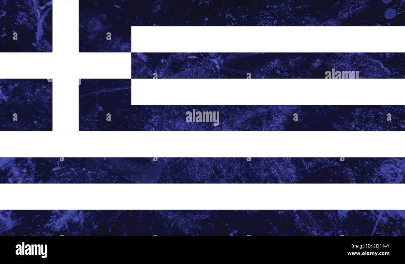 Greece flag with waving grunge texture. Vector background Stock Vector ...