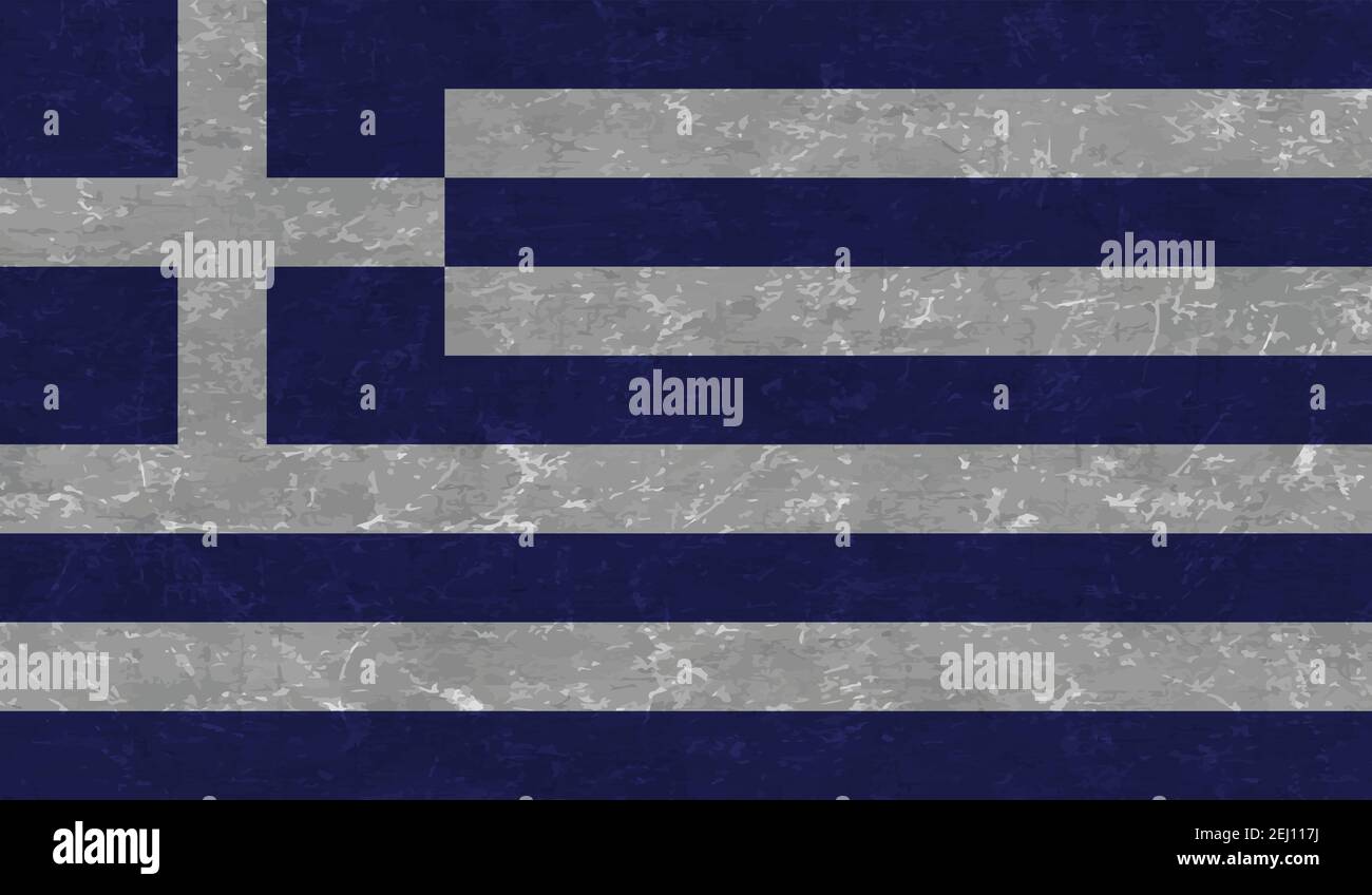 Greece flag with waving grunge texture. Vector background Stock Vector ...
