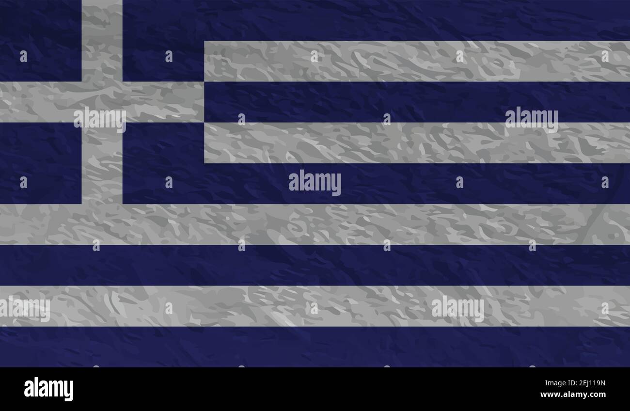 Greece flag with waving grunge texture. Vector background Stock Vector ...