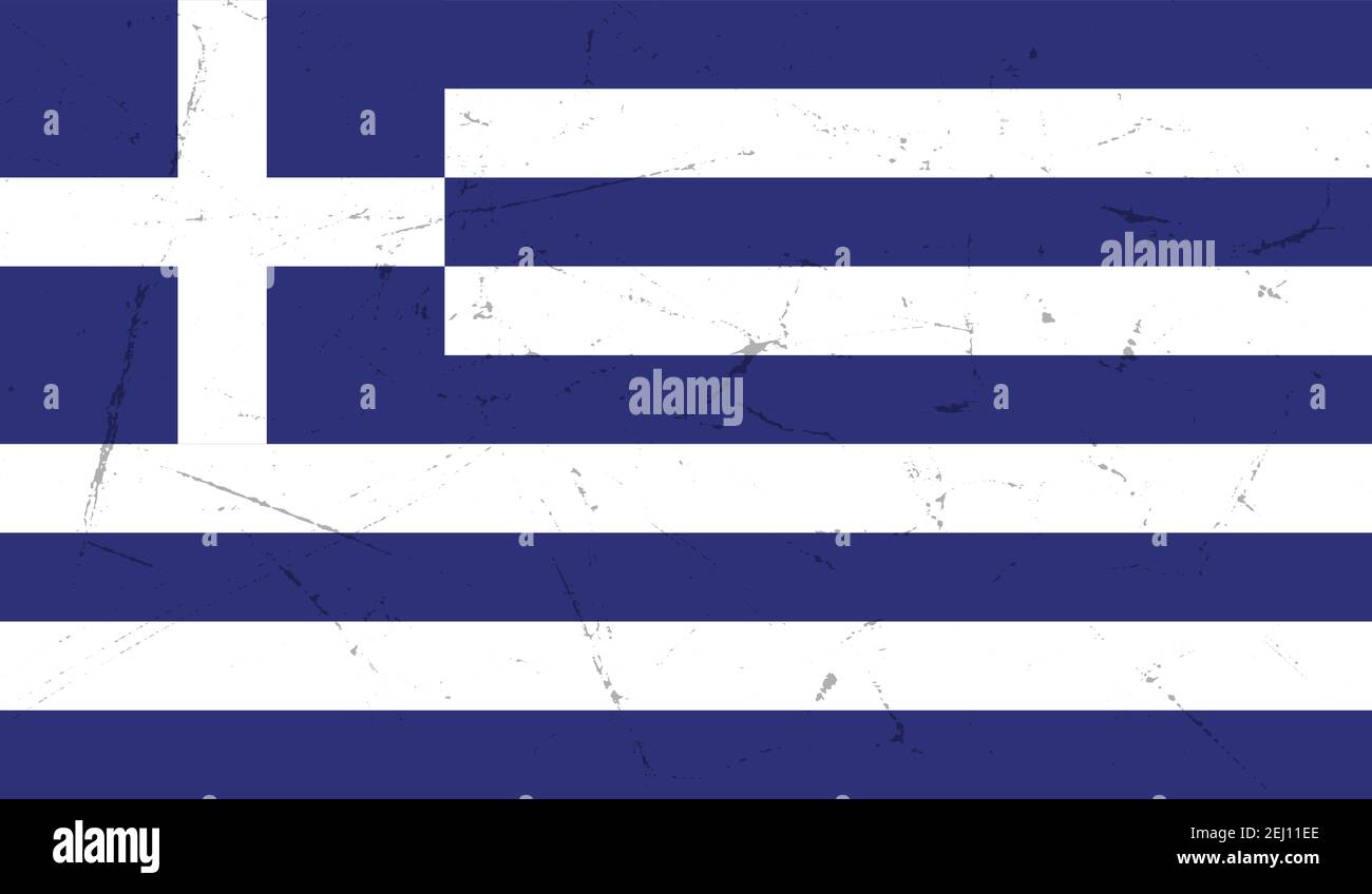 Greece flag with waving grunge texture. Vector background Stock Vector ...