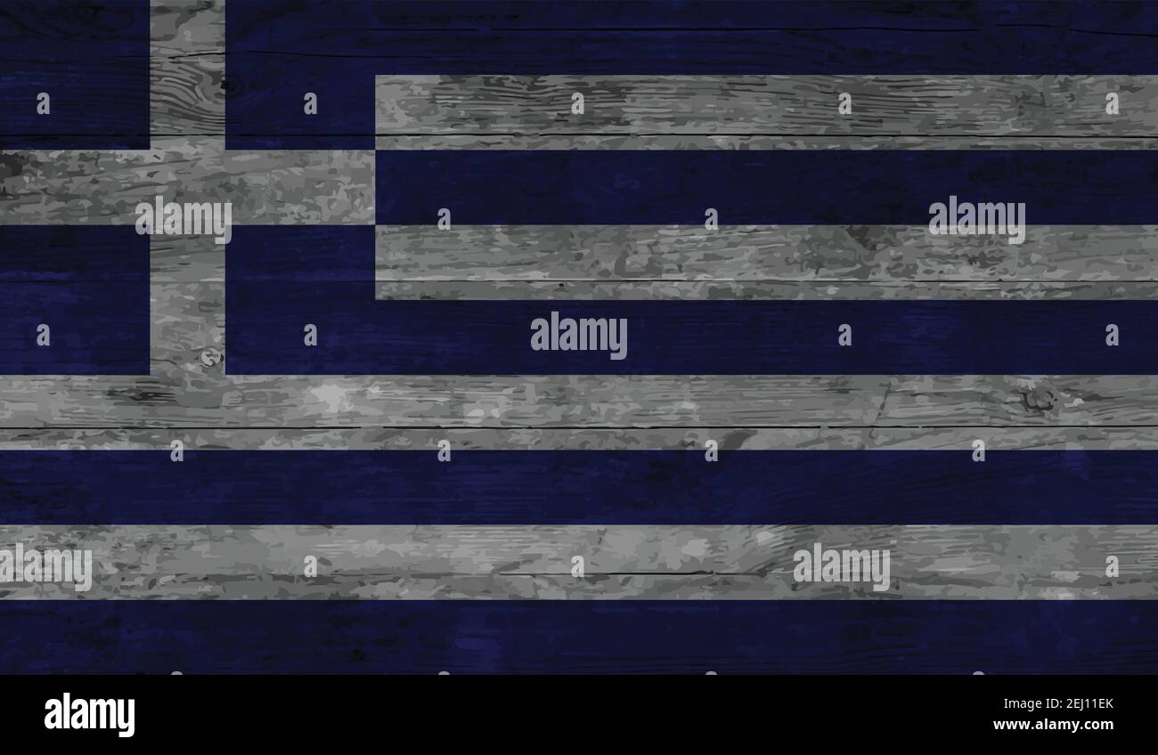 Greece flag with waving grunge texture. Vector background Stock Vector ...