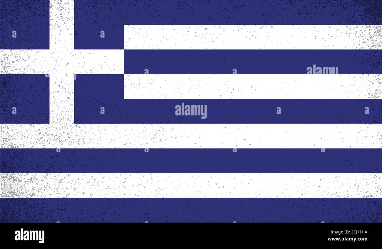 Greece flag with waving grunge texture. Vector background Stock Vector ...