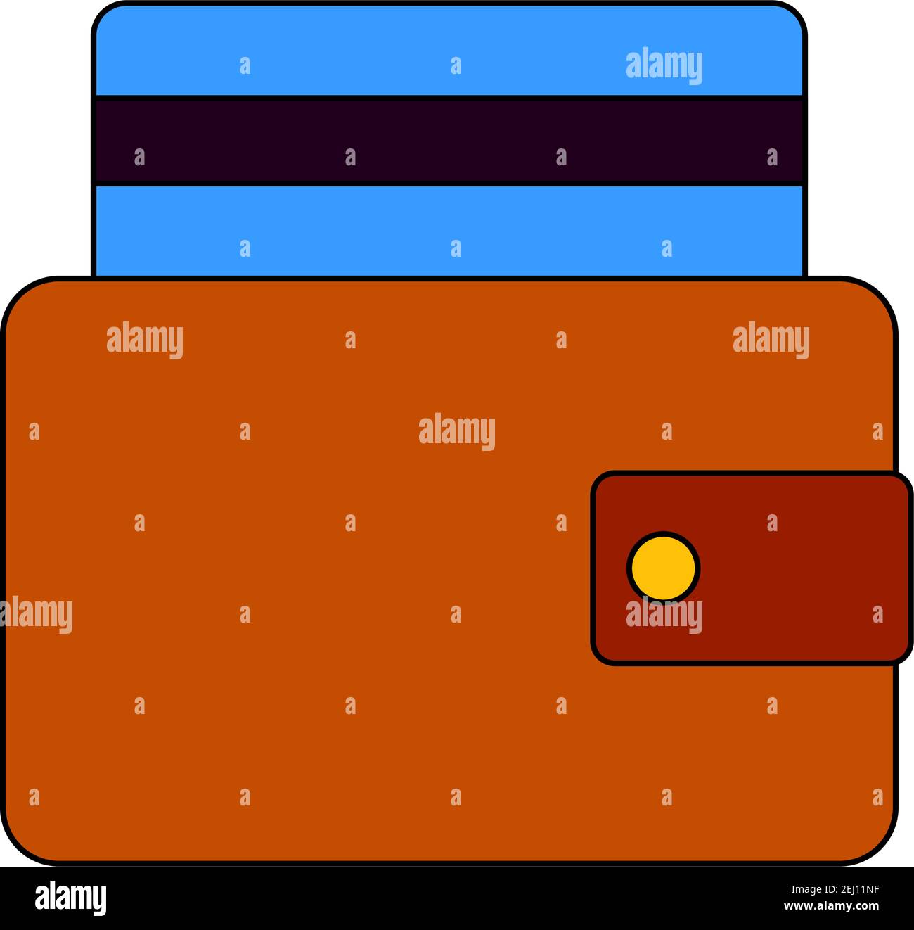 Credit Card Get Out From Purse Icon. Editable Outline With Color Fill ...