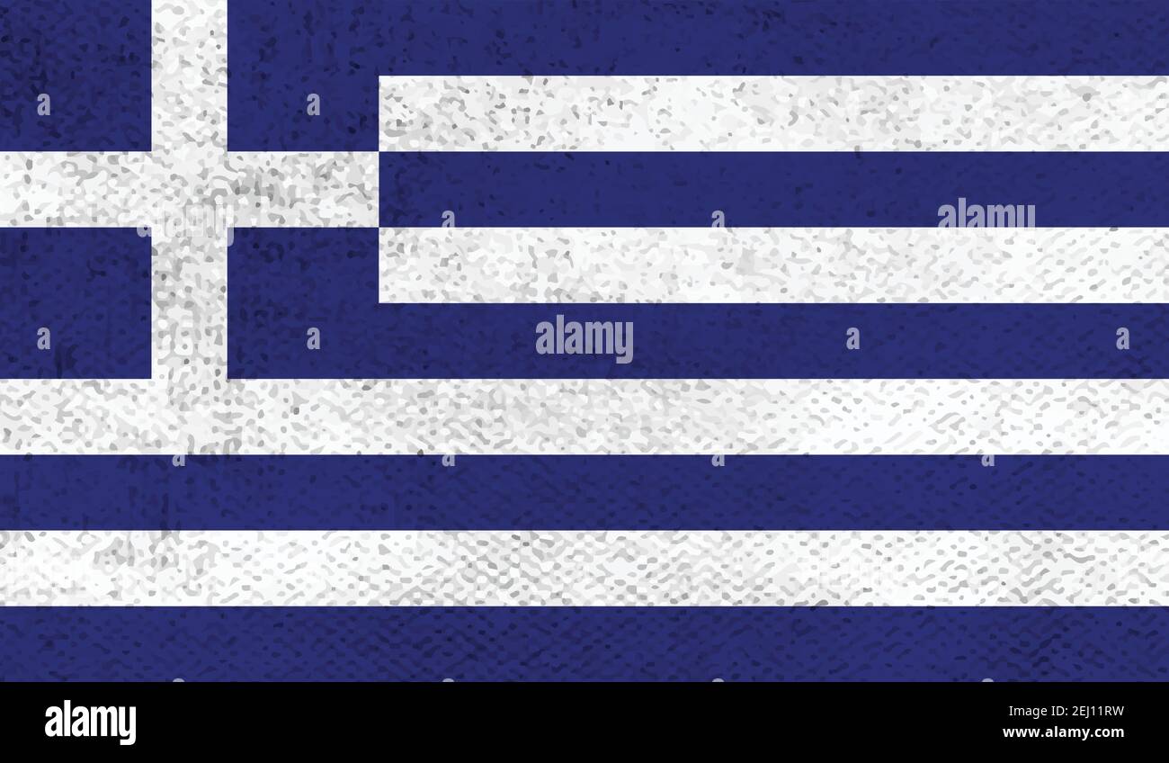 Greece flag with waving grunge texture. Vector background Stock Vector ...