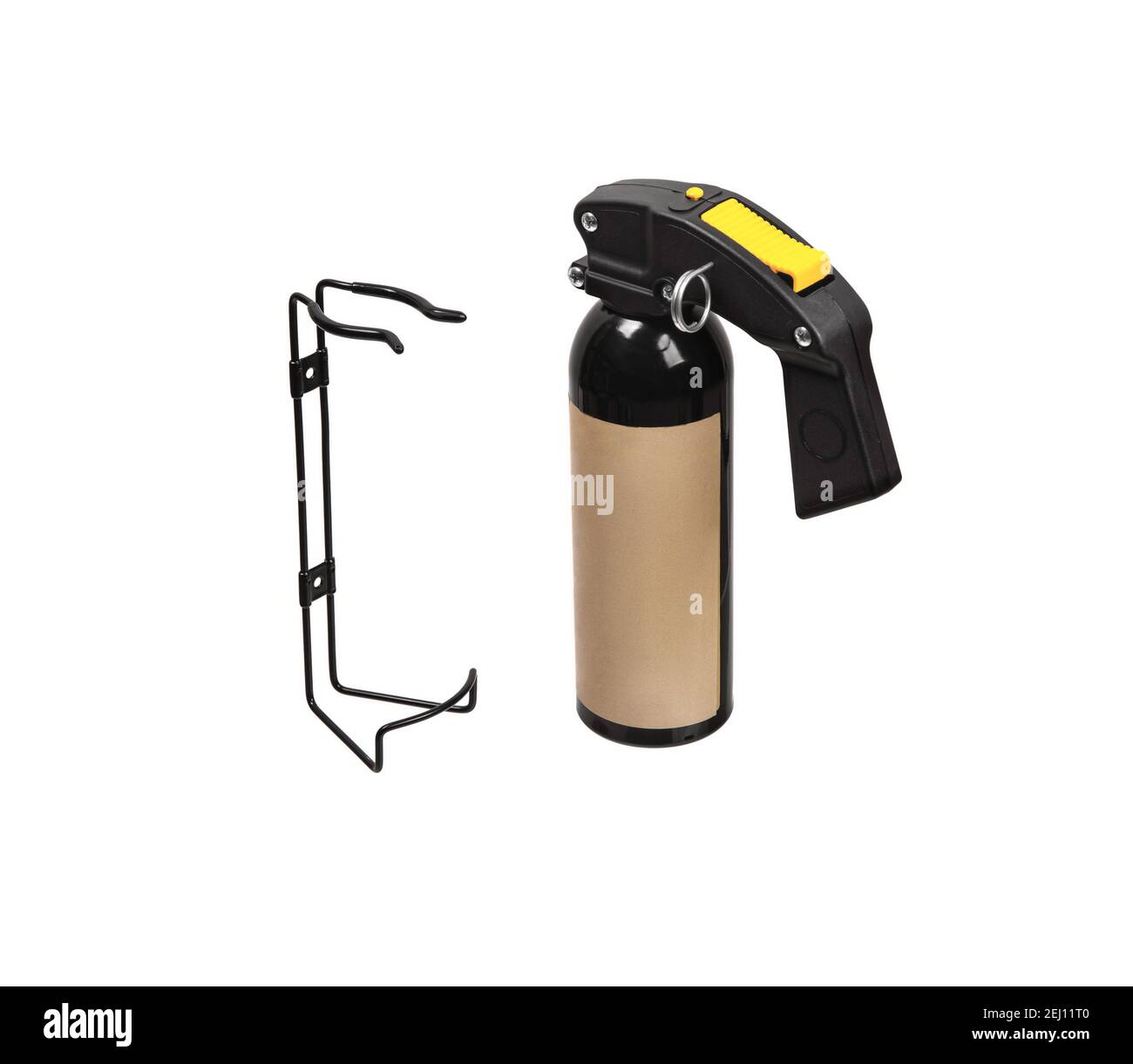 Large spray can with isolate on a white background. Black spray bottle ...