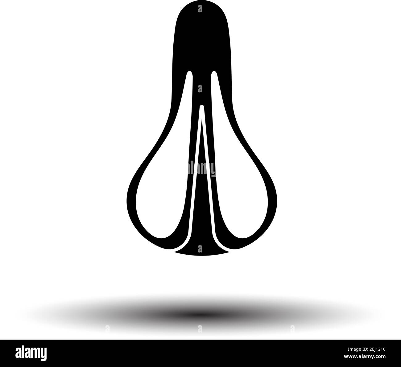 Bike Seat Icon Top View. Black on White Background With Shadow. Vector ...