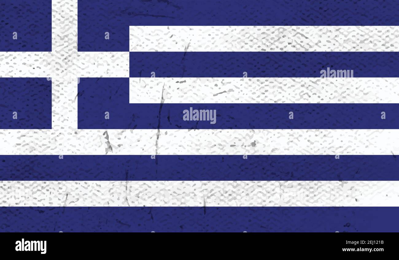 Greece flag with waving grunge texture. Vector background Stock Vector ...