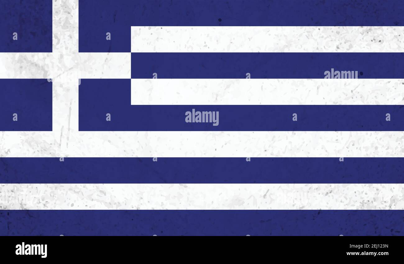 Greece flag with waving grunge texture. Vector background Stock Vector ...