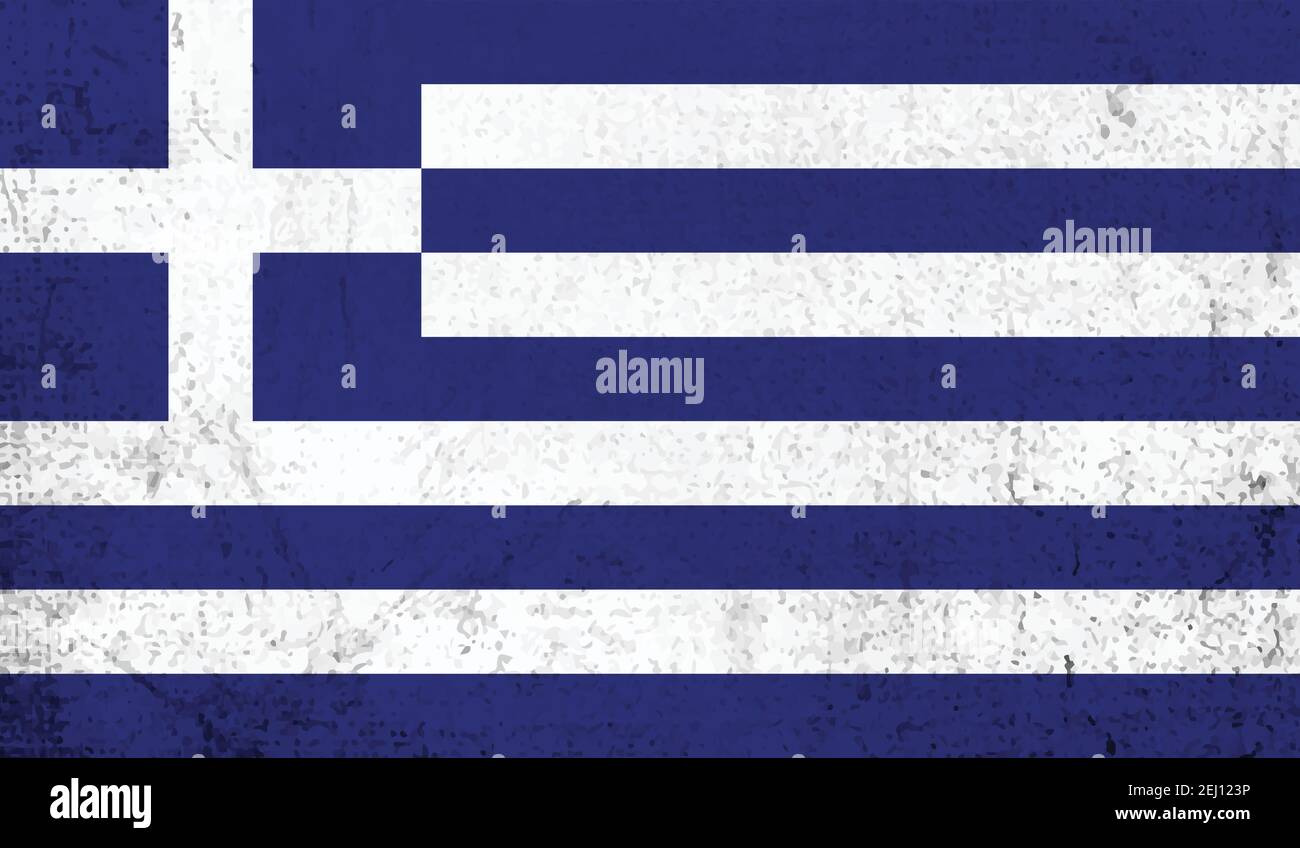 Greece flag with waving grunge texture. Vector background Stock Vector ...