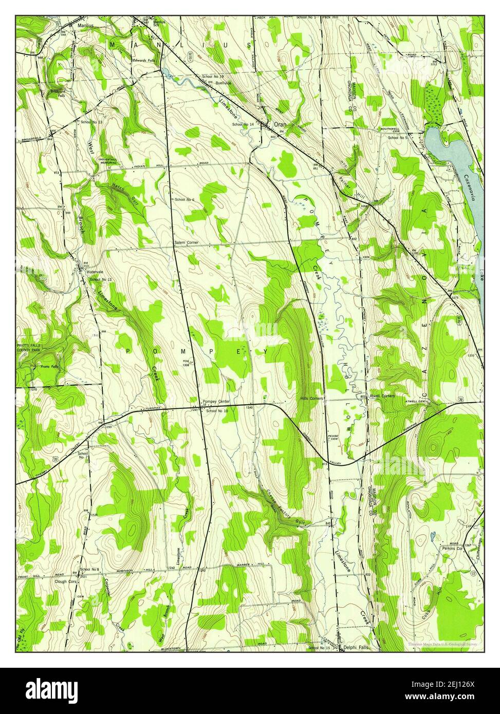 Oran, New York, map 1942, 1:24000, United States of America by Timeless ...