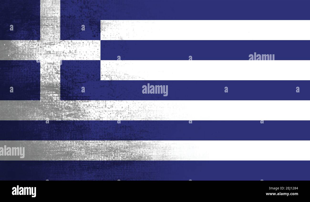 Greece flag with waving grunge texture. Vector background Stock Vector ...