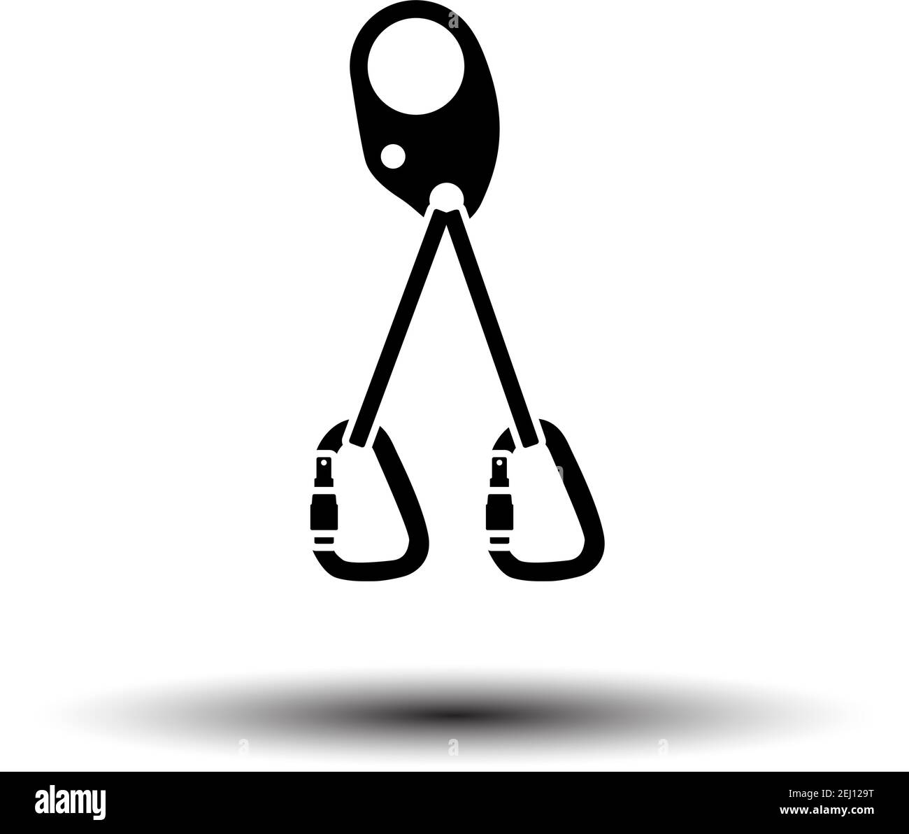 Alpinist Self Rescue System Icon. Black on White Background With Shadow ...