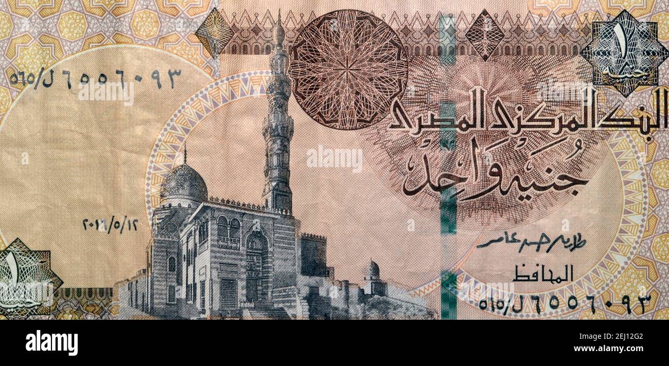 Egypt currency of one pound banknote year 2016. Egyptian money (cash ...