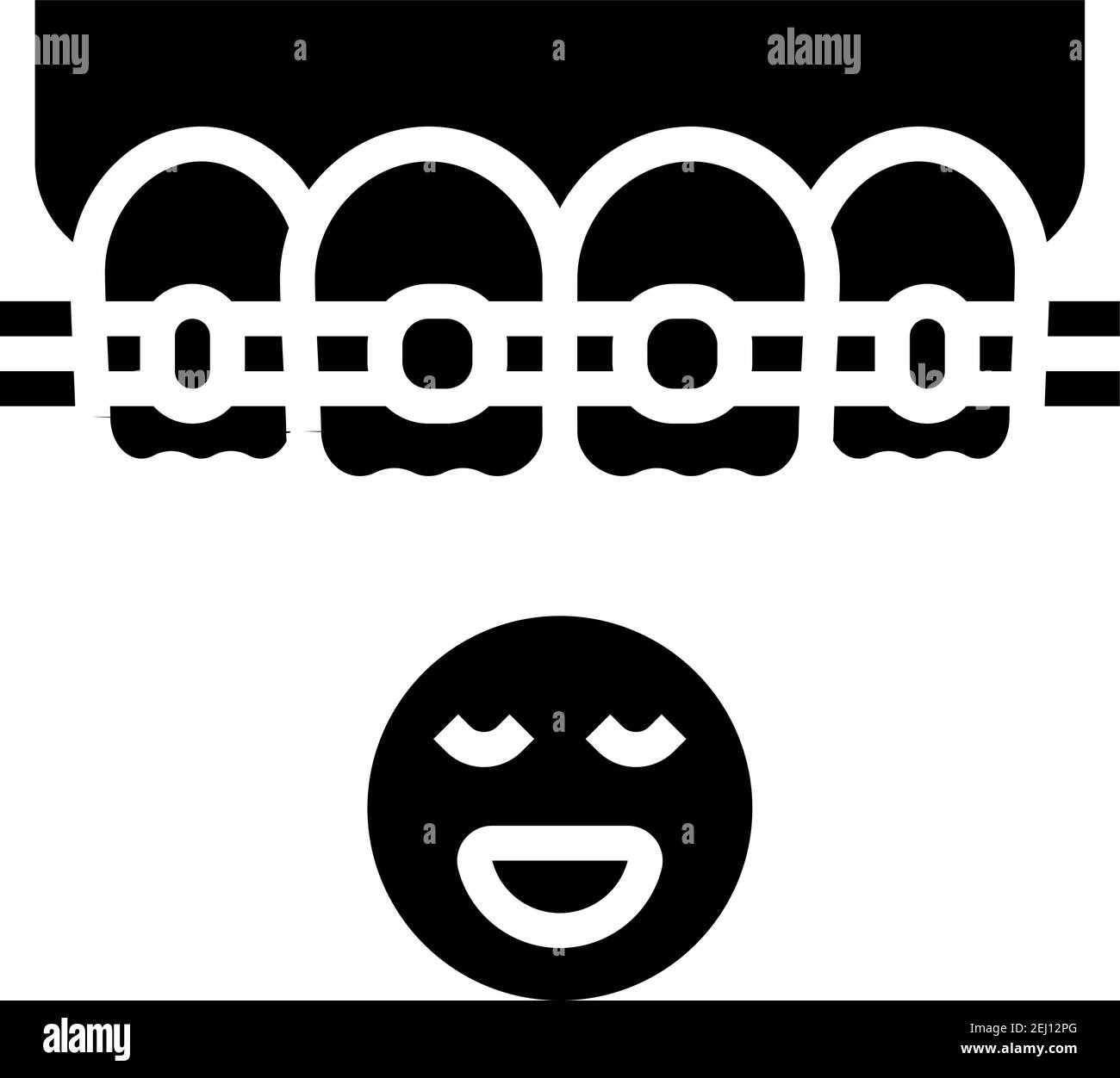 child tooth braces glyph icon vector illustration Stock Vector Image ...