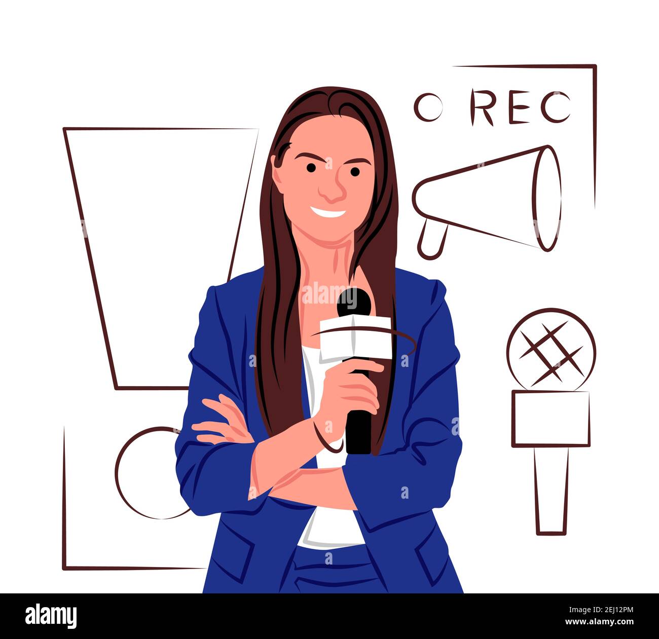 Vector journalist in shadow of sharp lines style Stock Vector Image ...