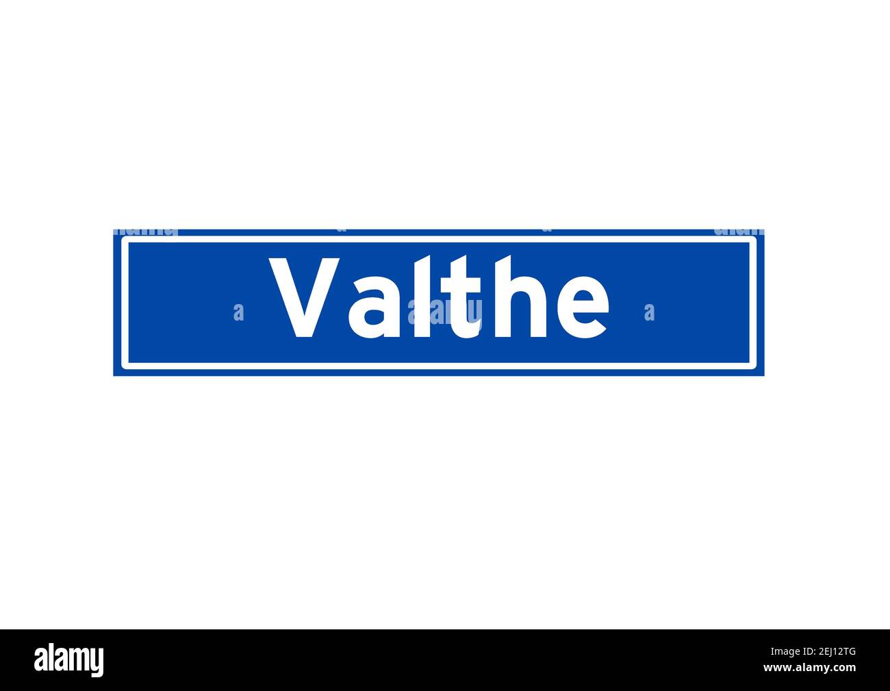 Valthe isolated Dutch place name sign. City sign from the Netherlands ...