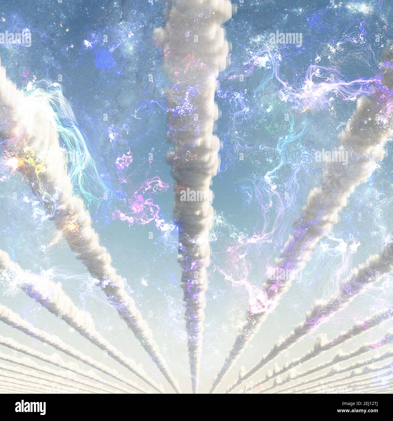 Cloud trails in the sky. 3d rendering Stock Photo - Alamy