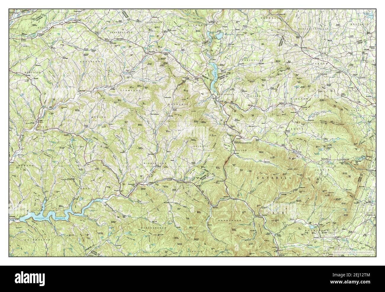 Pepacton Reservoir, New York, map 1986, 1:100000, United States of ...