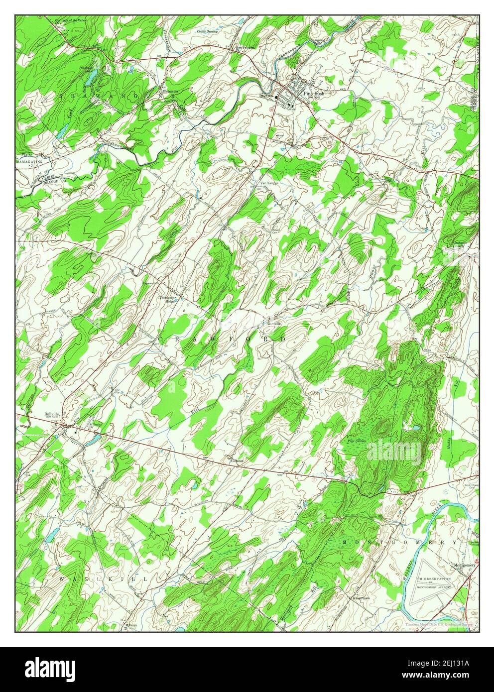 Pine Bush New York Map 1956 124000 United States Of America By Timeless Maps Data Us