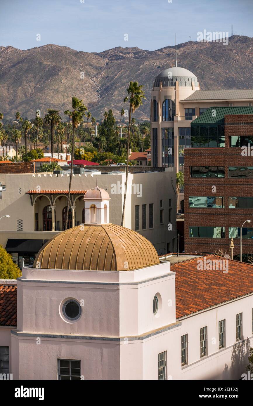 Daytime view of the historic skyline of downtown Riverside, California ...