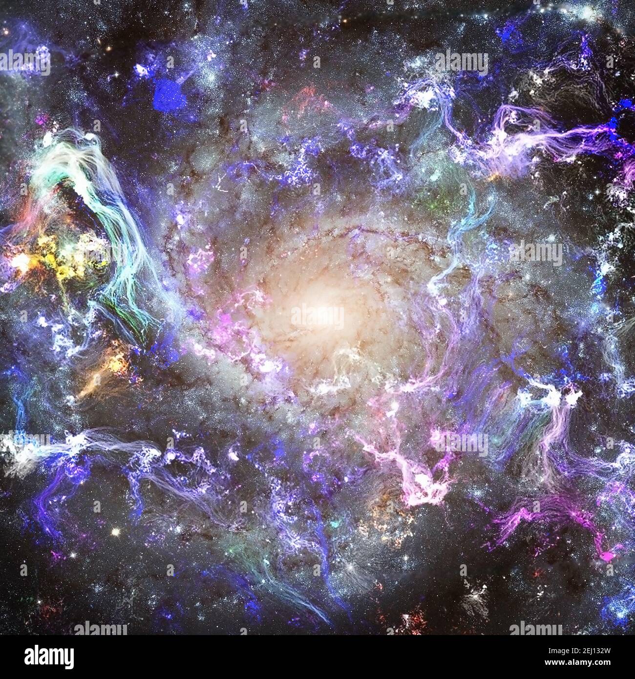 Vivid space background. 3d rendering Stock Photo - Alamy