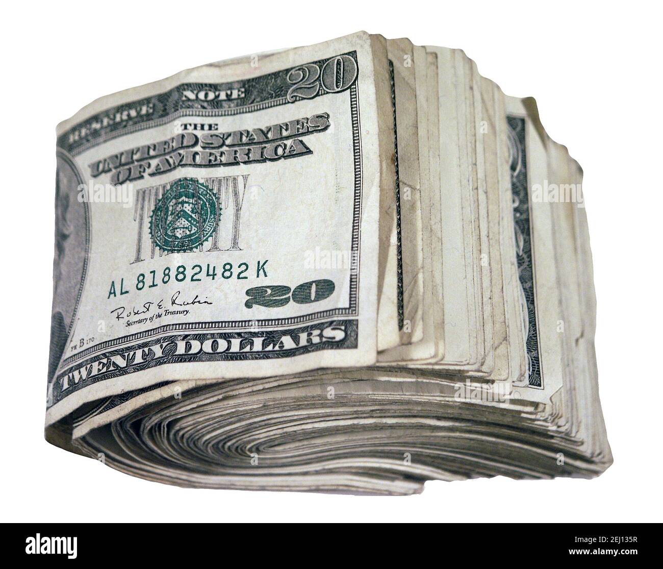 Stacks Of 20 Dollars Banknotes Stock Photo - Alamy