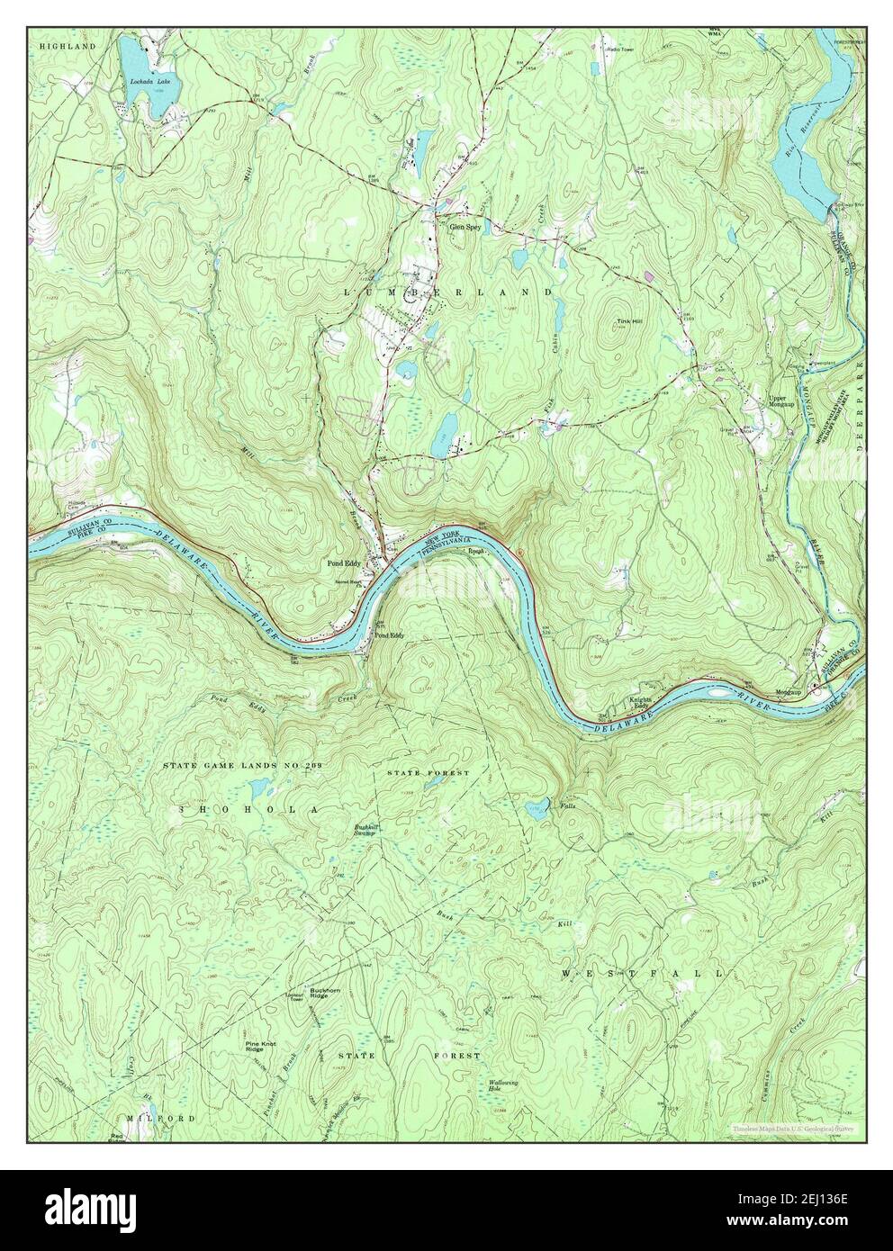 Pond Eddy New York Map 1992 124000 United States Of America By Timeless Maps Data Us