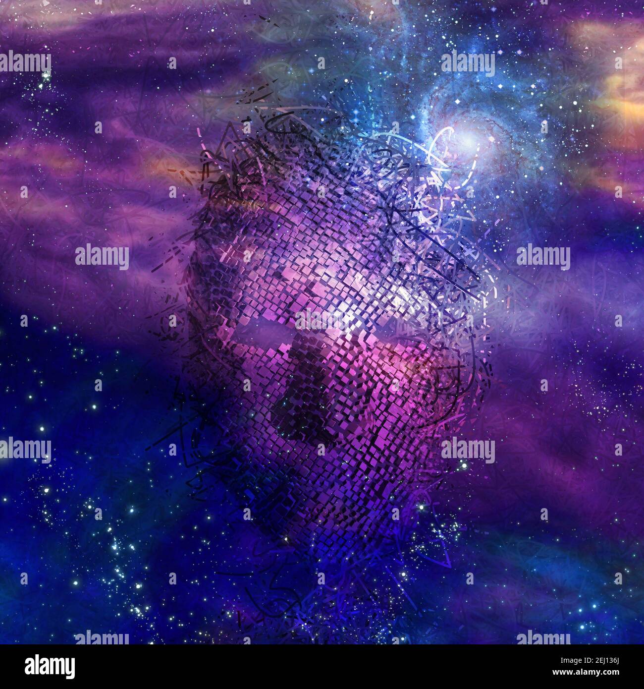 Mystic mask in space. Sci fi art Stock Photo - Alamy