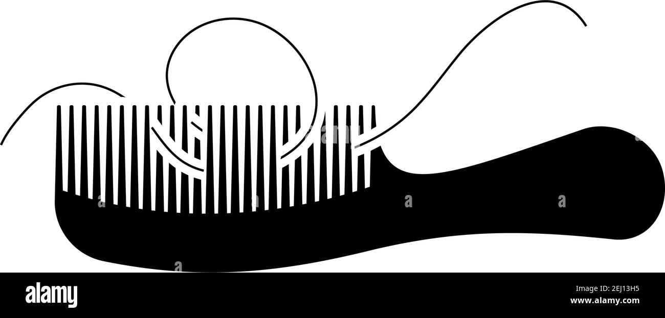 Hair In Comb Icon. Black Stencil Design. Vector Illustration Stock ...
