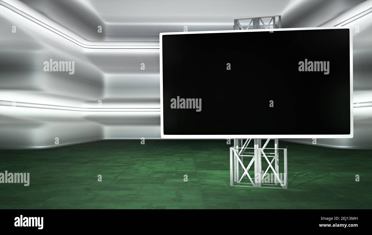 Futuristic virtual studio backdrop with a monitor ideal for tv shows ...