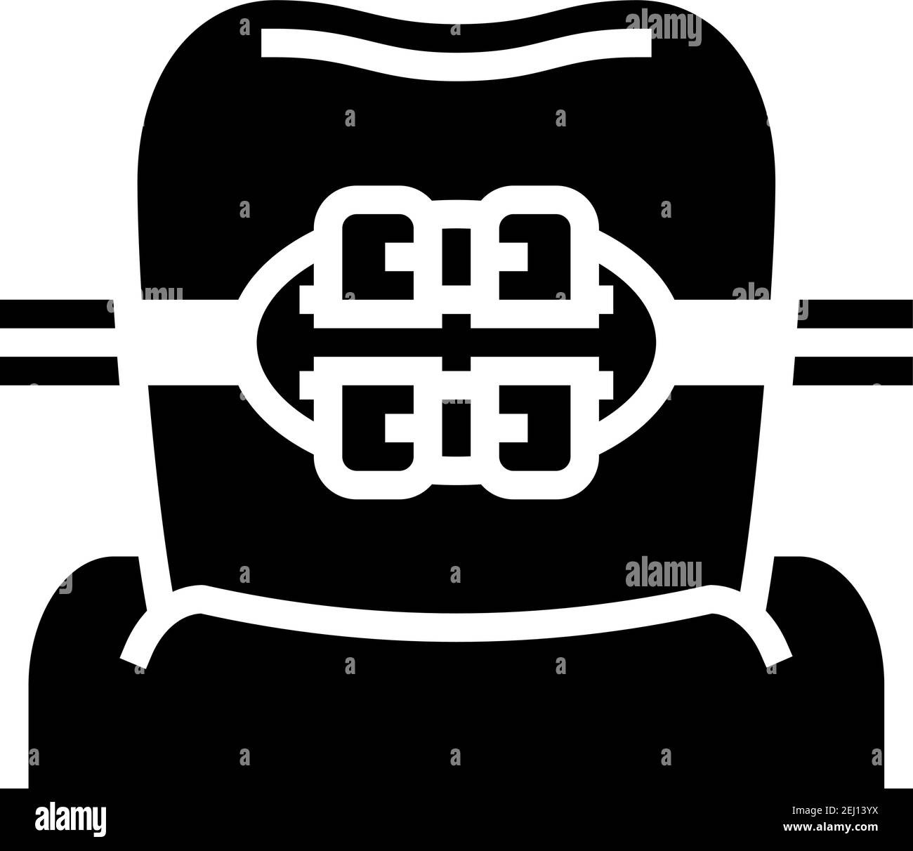 mount tooth braces glyph icon vector illustration Stock Vector Image ...