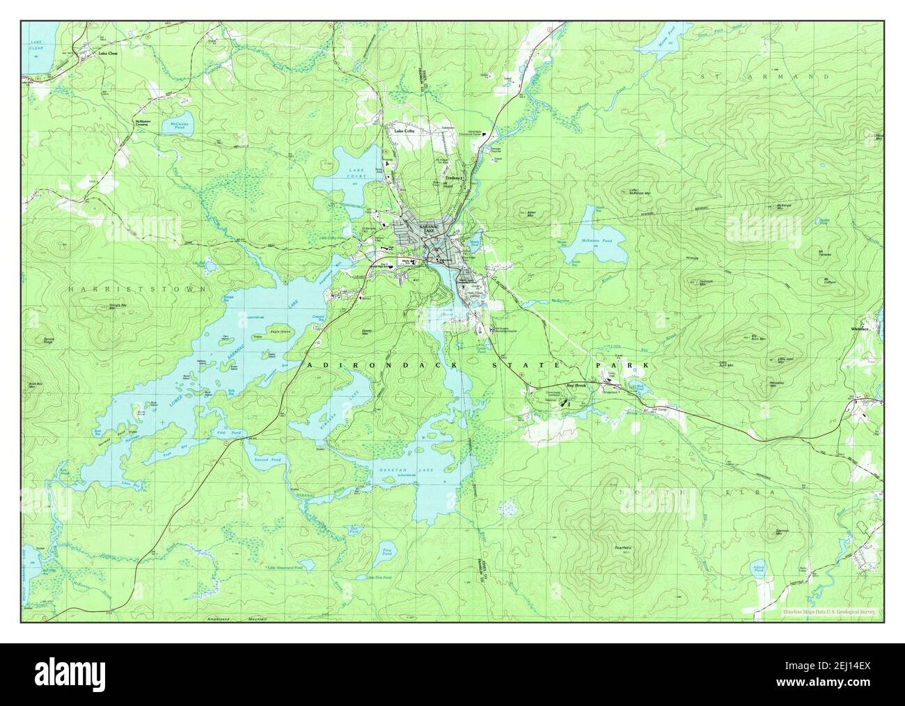 Map of saranac lake new Cut Out Stock Images & Pictures - Alamy