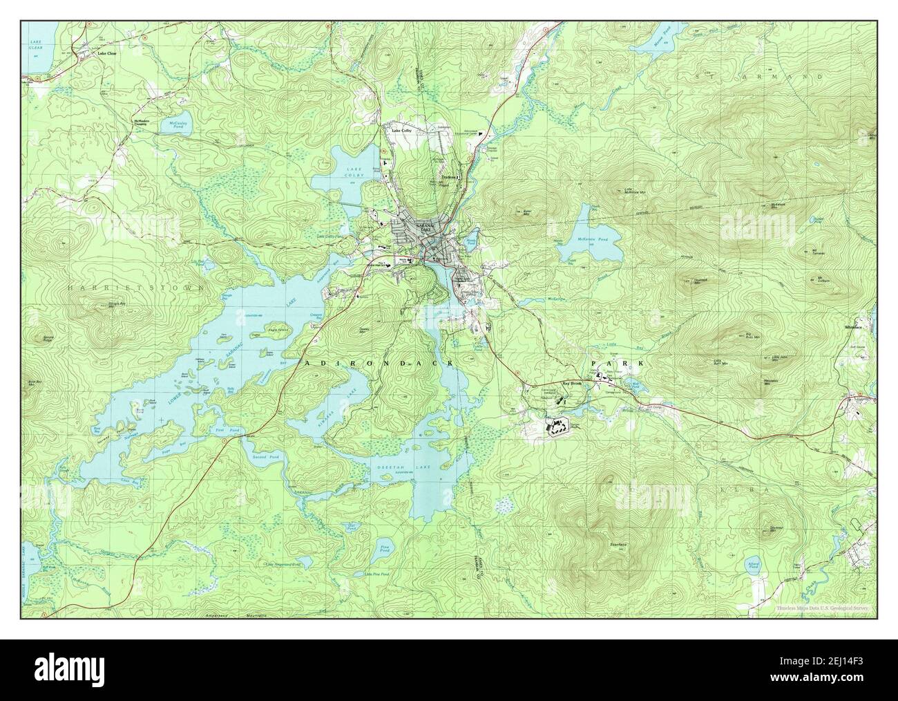 Saranac lake map Cut Out Stock Images & Pictures - Alamy