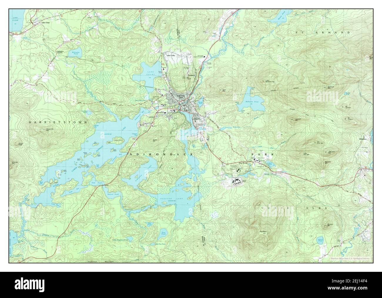 Saranac lake map hi-res stock photography and images - Alamy