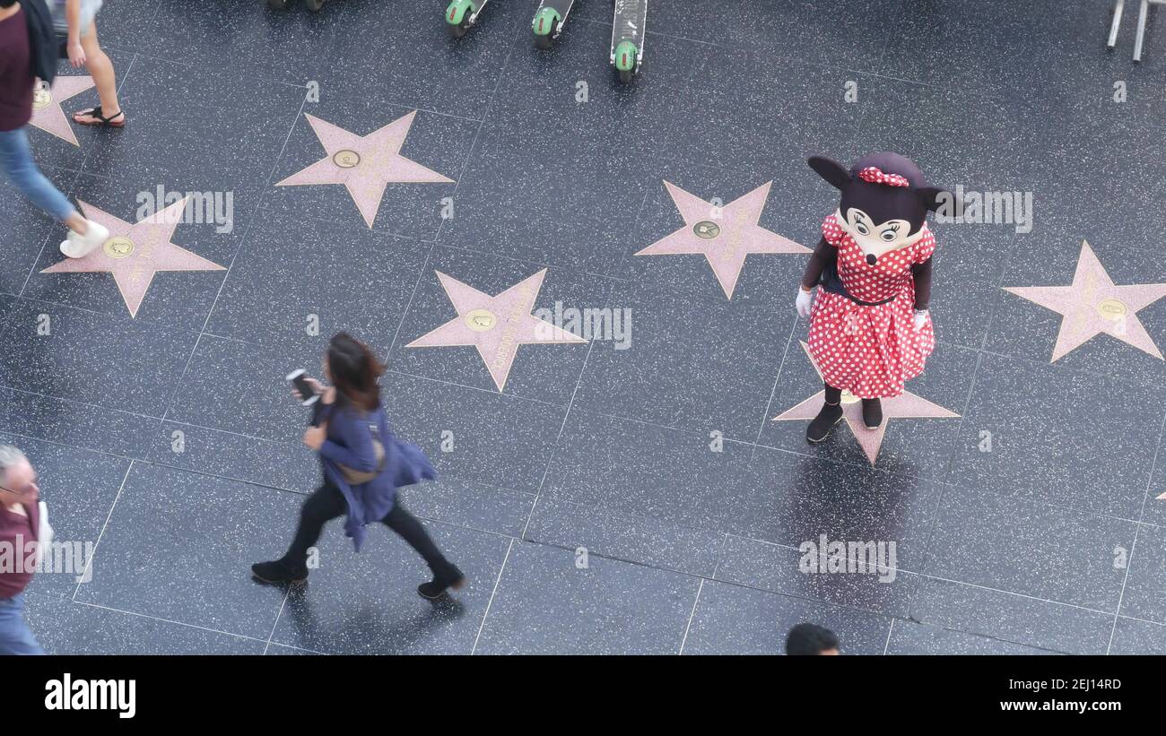 LOS ANGELES, CALIFORNIA, USA - 7 NOV 2019: Walk of fame promenade on ...