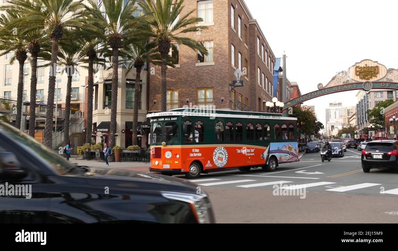SAN DIEGO, CALIFORNIA USA - 30 JAN 2020: Gaslamp Quarter historic ...