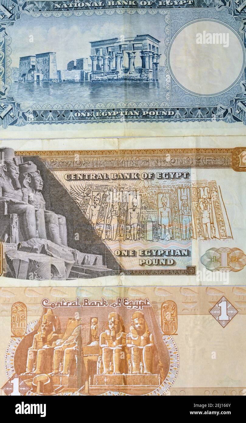 collection of an Egyptian one pound 1967 banknote , 1973 banknote and ...