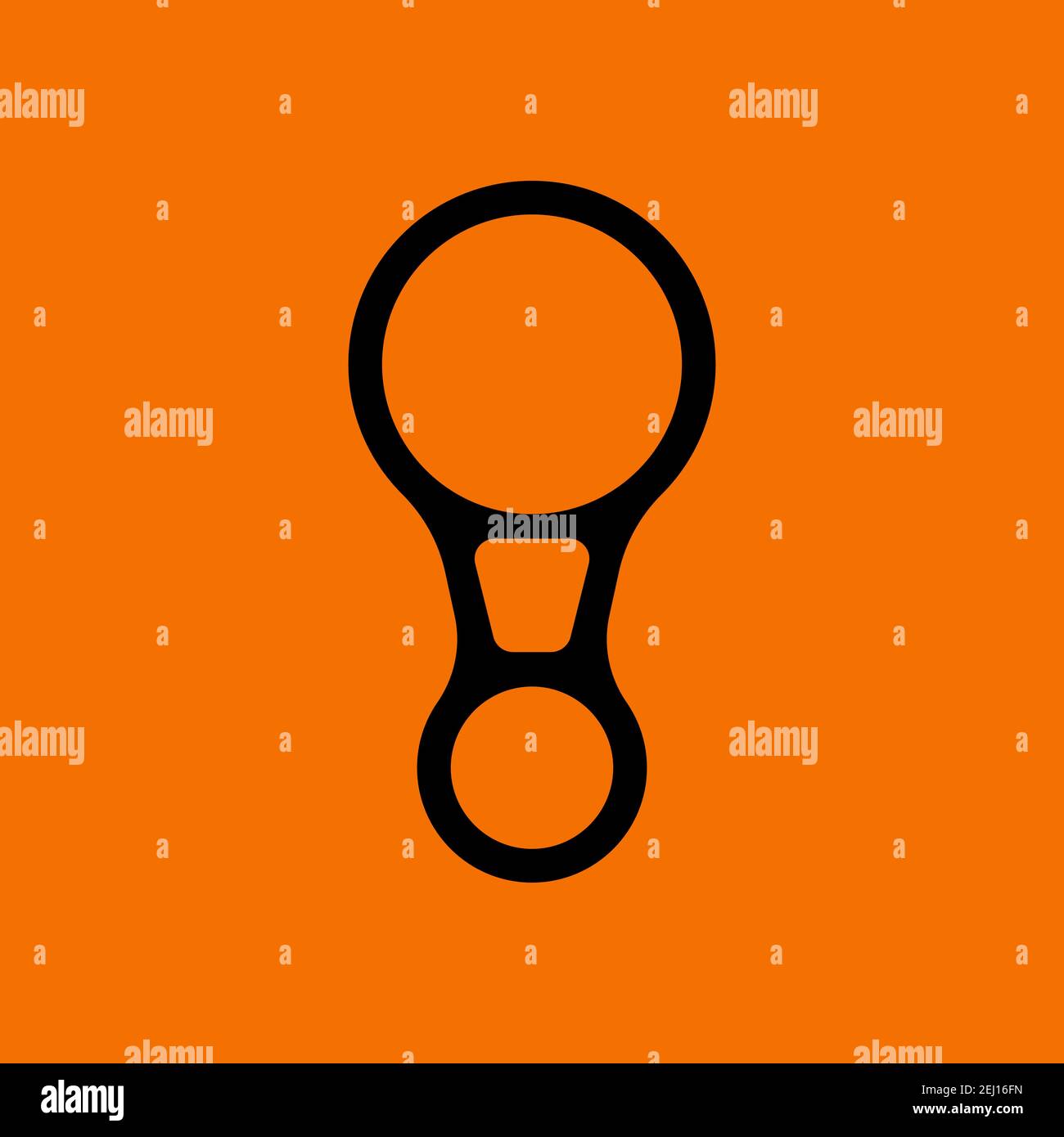 Alpinist Descender Icon. Black on Orange Background. Vector ...