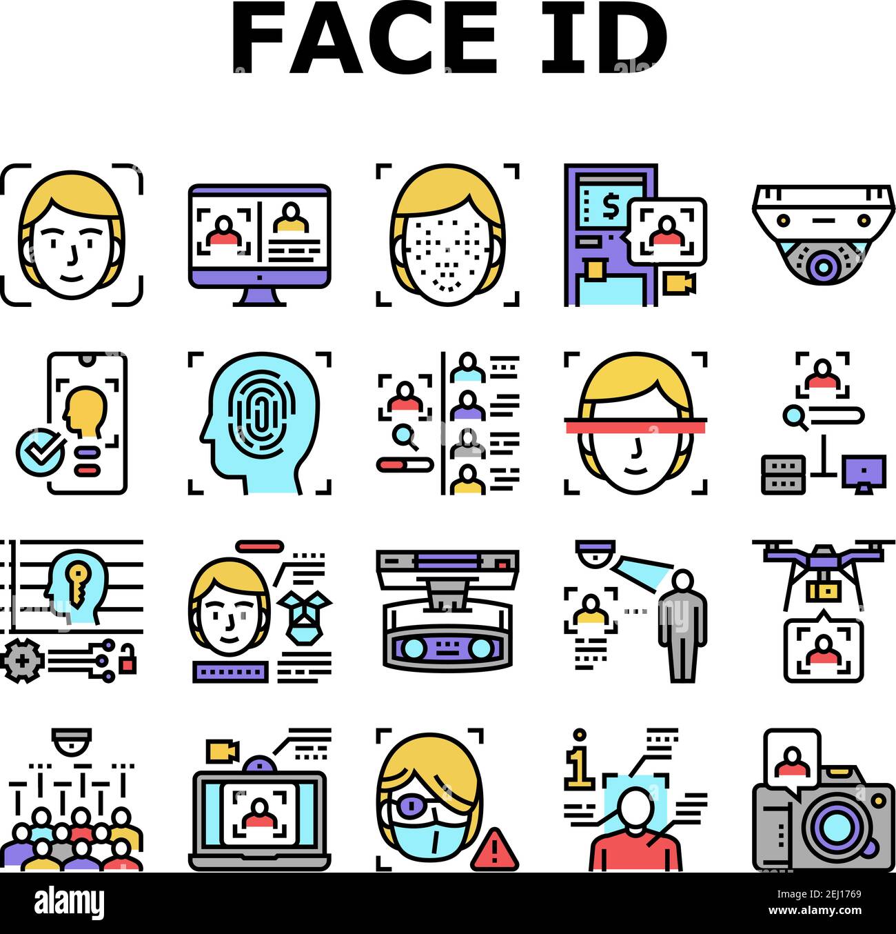 Face Id Technology Collection Icons Set Vector Stock Vector Image & Art - Alamy